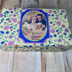 1992 WHITMAN SAMPLER Collectible Hinged Tin ~ Floral Design Chocolate ...