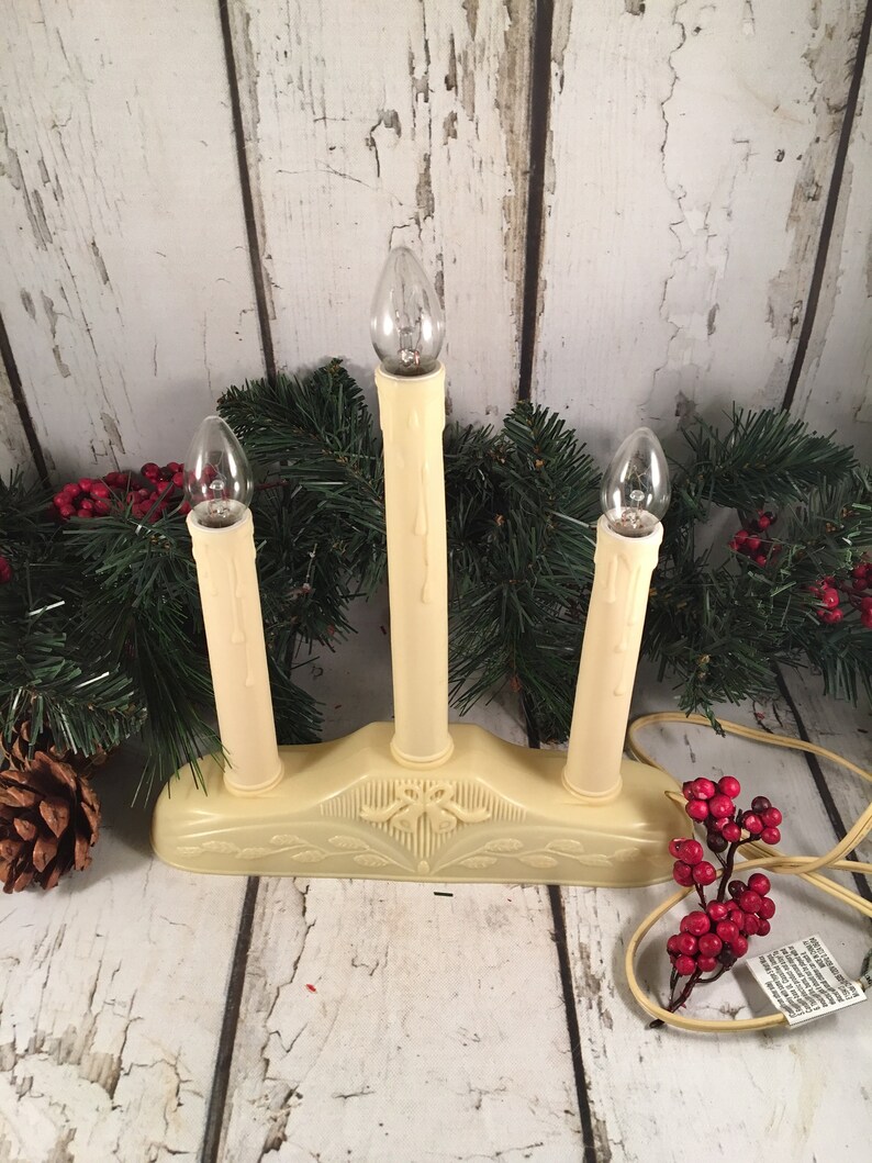 Christmas Window Candles Ivory Color Mid Century Plastic | Etsy