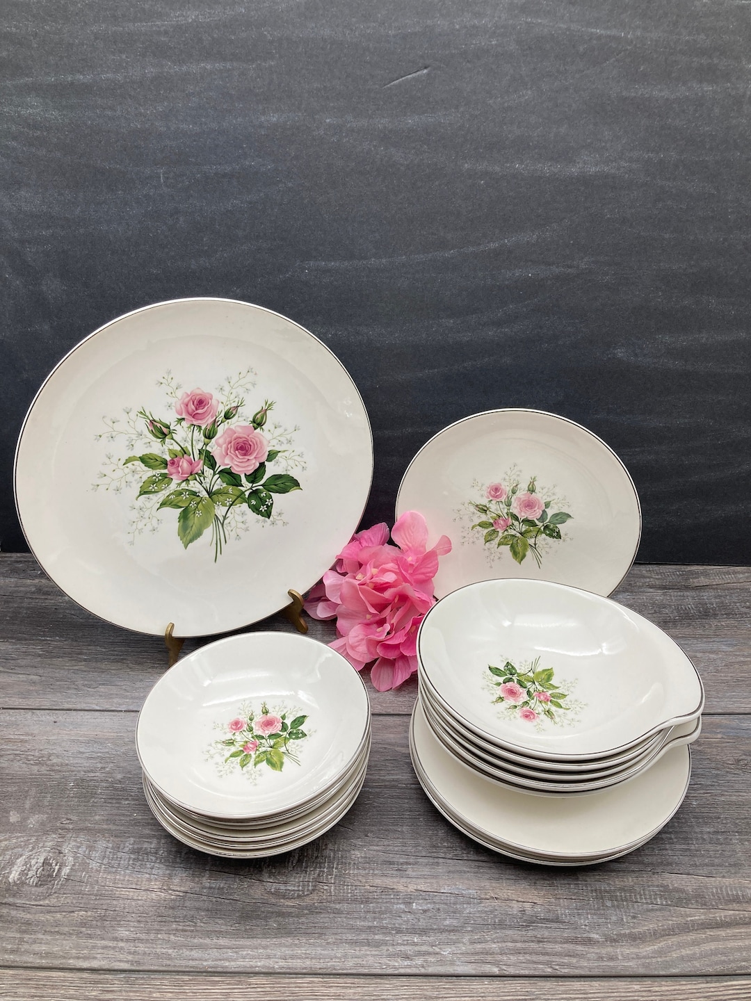 Royal China "queen's Rose" Pattern 1950s Tableware Made in USA ~ Pink ...