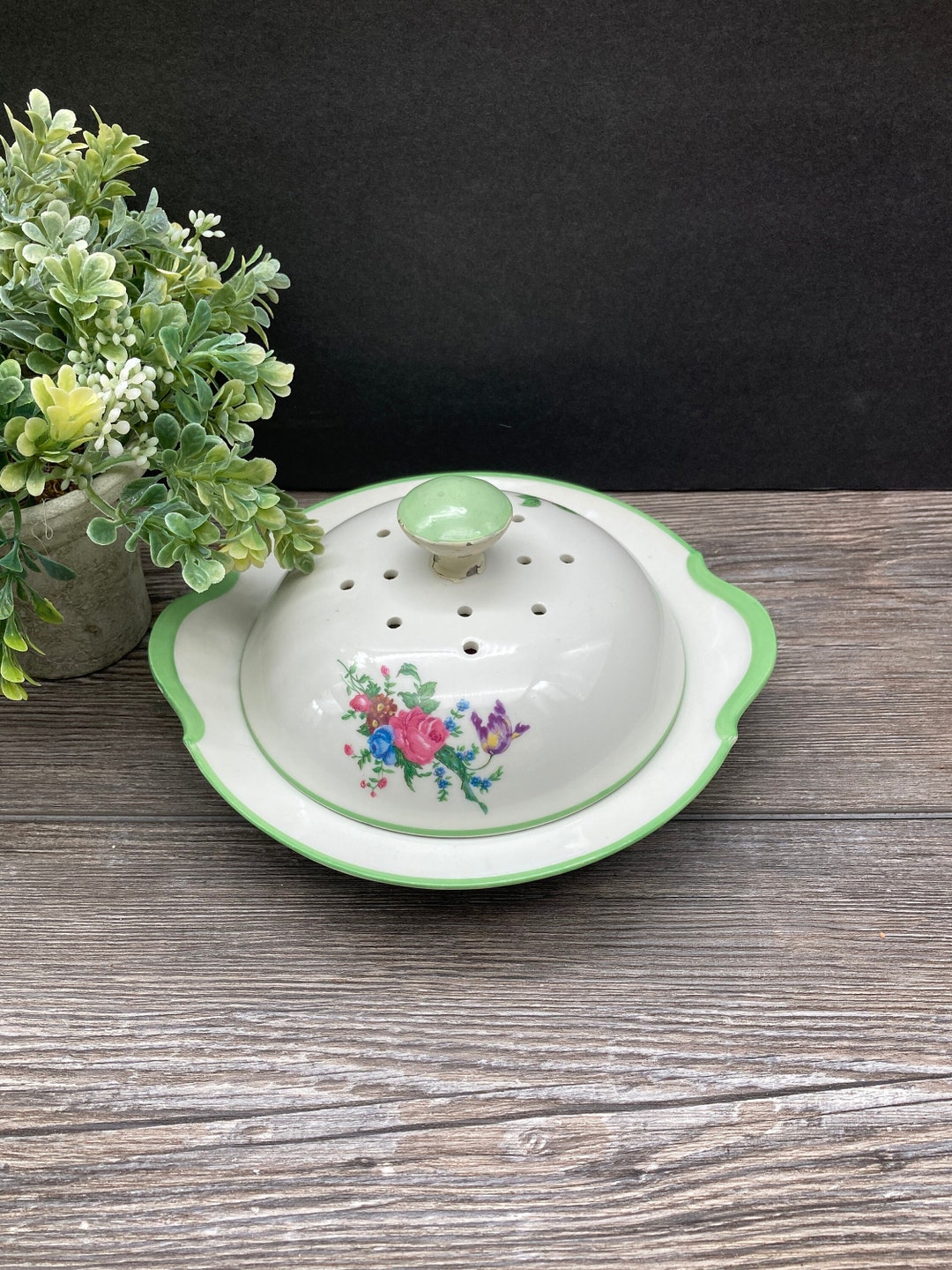 T & V Limoges "la Cloche" Porcelain ~butter Dish / Cheese Dish ...