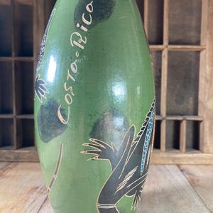 Costa Rican Hand Crafted Folk Art ~ IGUANA~ Etched Clay Vessel ...