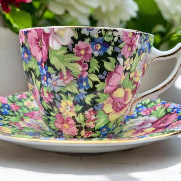 Chintz Tea Cup - Etsy
