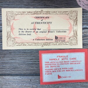 1989 Brinn's Limited Edition Wind-up Musical Doll Plays "try to ...