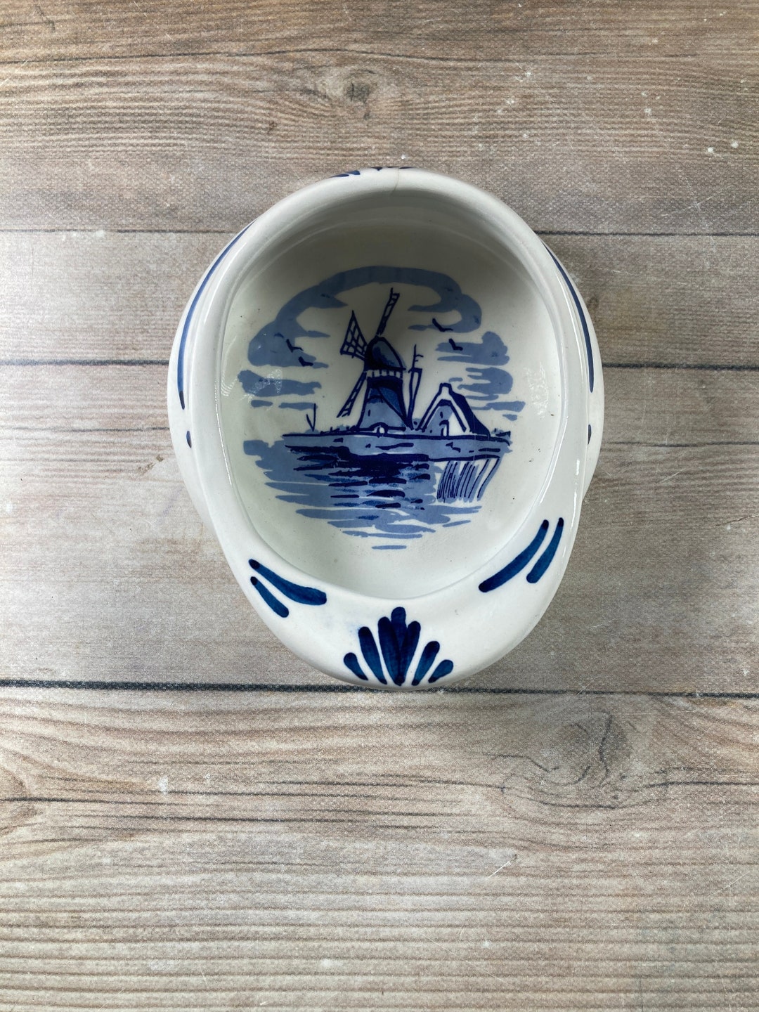 Delfts Blue Ashtray: Handpainted Windmill Trinket Dish - Etsy