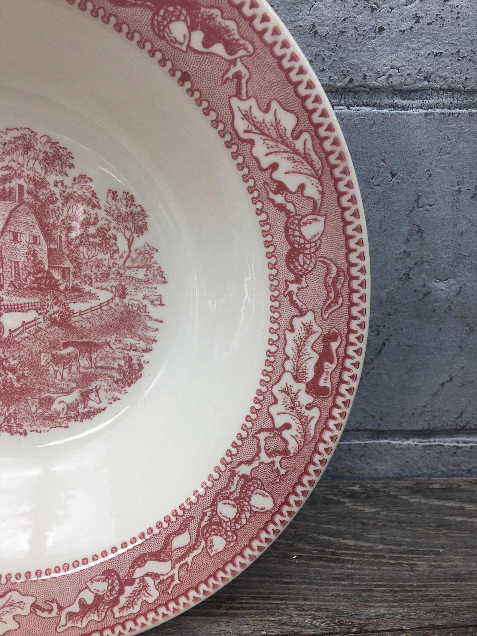 ONE Vintage Classic Ironstone Red Transferware 10 - Etsy