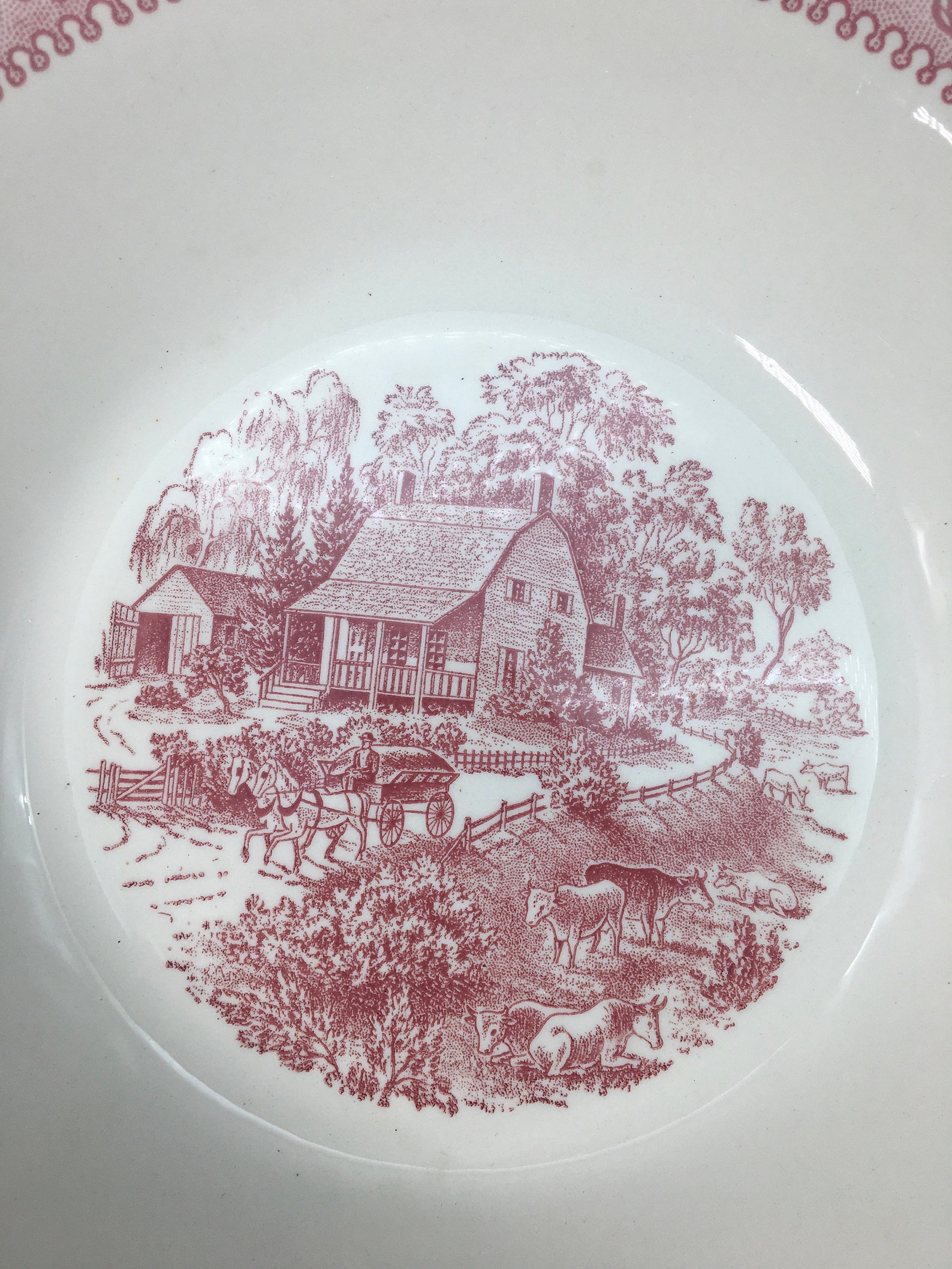 ONE Vintage Classic Ironstone Red Transferware 10 - Etsy