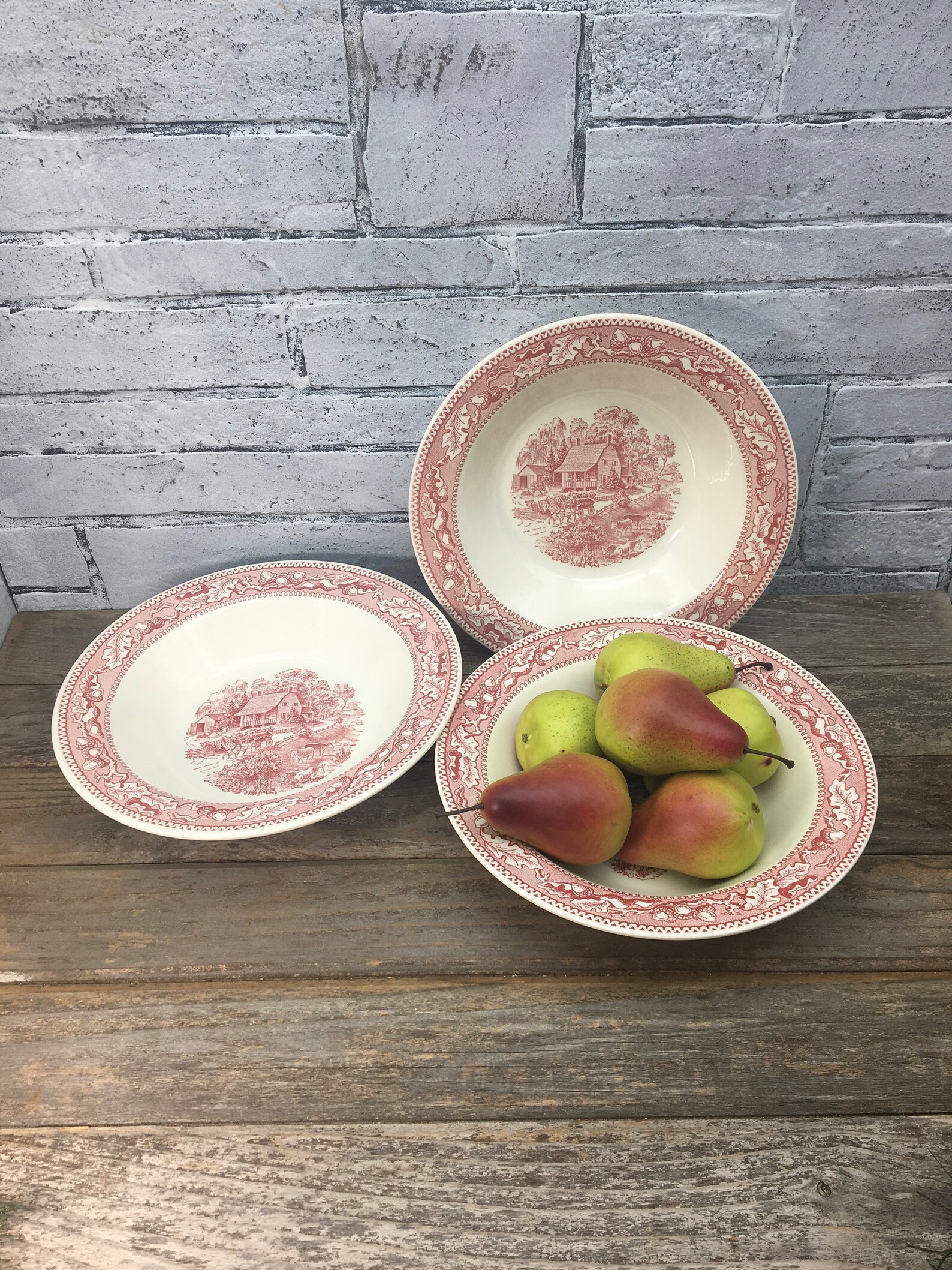 ONE Vintage Classic Ironstone Red Transferware 10 - Etsy