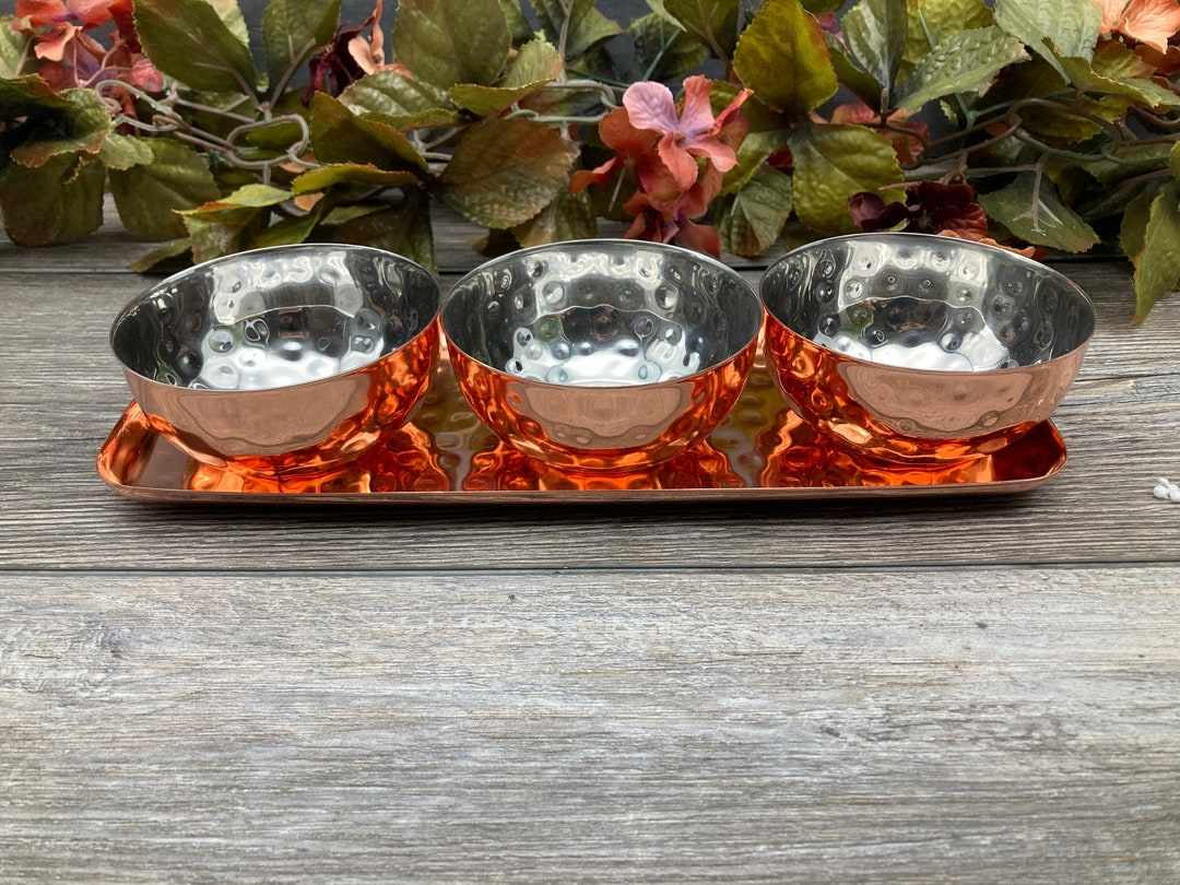 GODINGER Hammered Copper Finish Condiment Bowl Set #91795 ~ Wedding ...