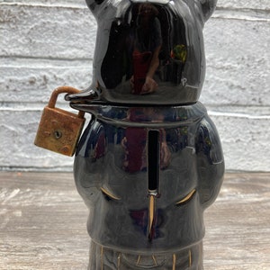 Collectible Relco Redware Ceramic Black Pig Bank Hand Painted Vintage ...
