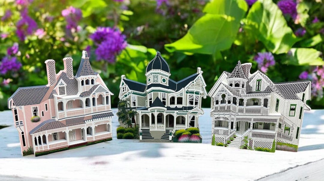 1994 SHEILA'S Collectibles-"the Cottage Souvenirs"~set of 3~ Hand ...