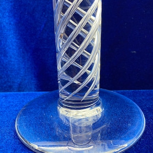 MURANO Art Glass Italian Clear Hand Blown Glass Candlesticks W/center ...