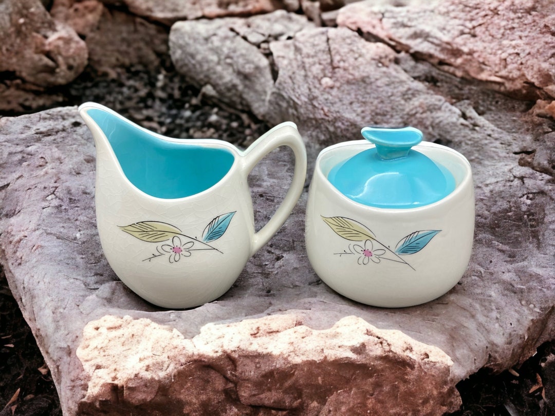 SALEM China "biscayne" Mid Century Modern Lidded Sugar Bowl & Creamer ...