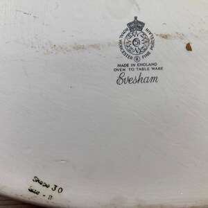 ROYAL WORCESTER EVESHAM Gold Porcelain 14.5 Oval Baking Dish / Serving ...