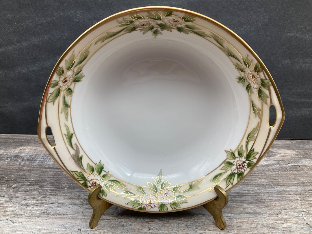 Antique NIPPON Hand Painted Gilded Porcelain Nappy Dish Made in Japan ...