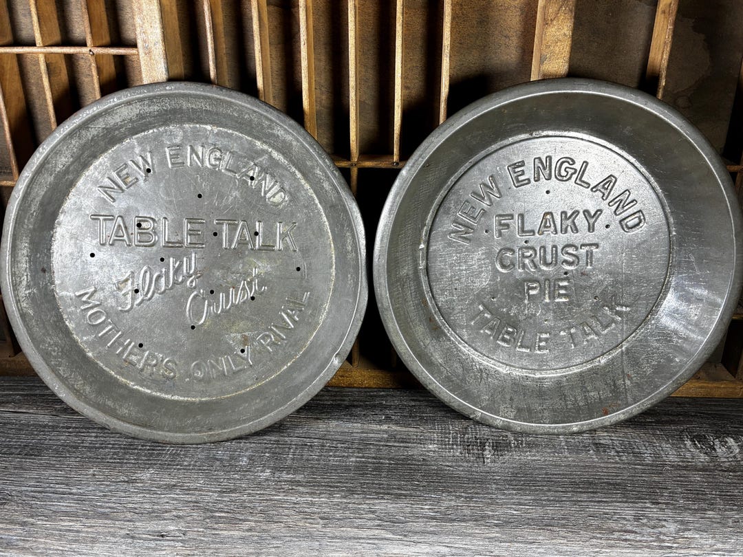 TWO Vintage New England Table Talk Pie Pans Flaky Crust / Table-talk ...