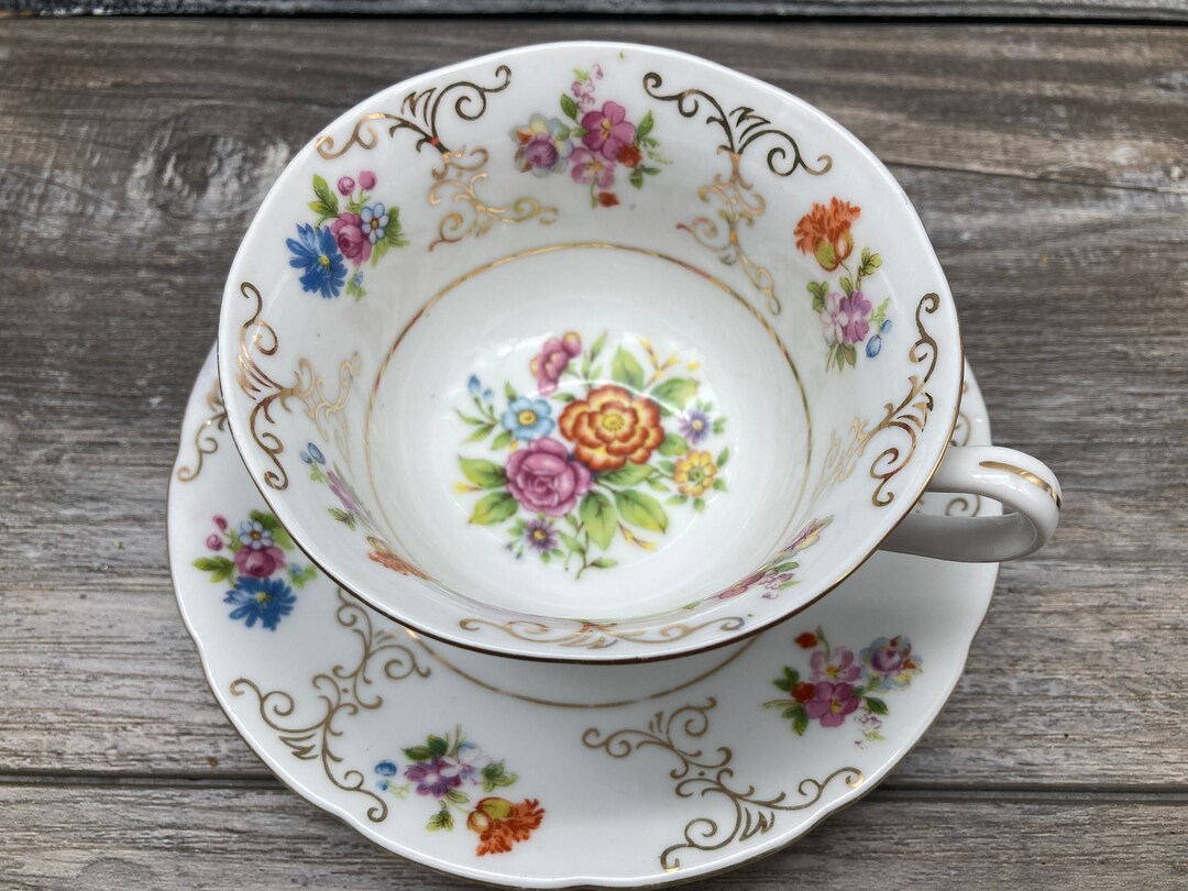 CHIKARAMACHI Japanese Porcelain TWO Teacup and Saucer Sets Hand Painted ...