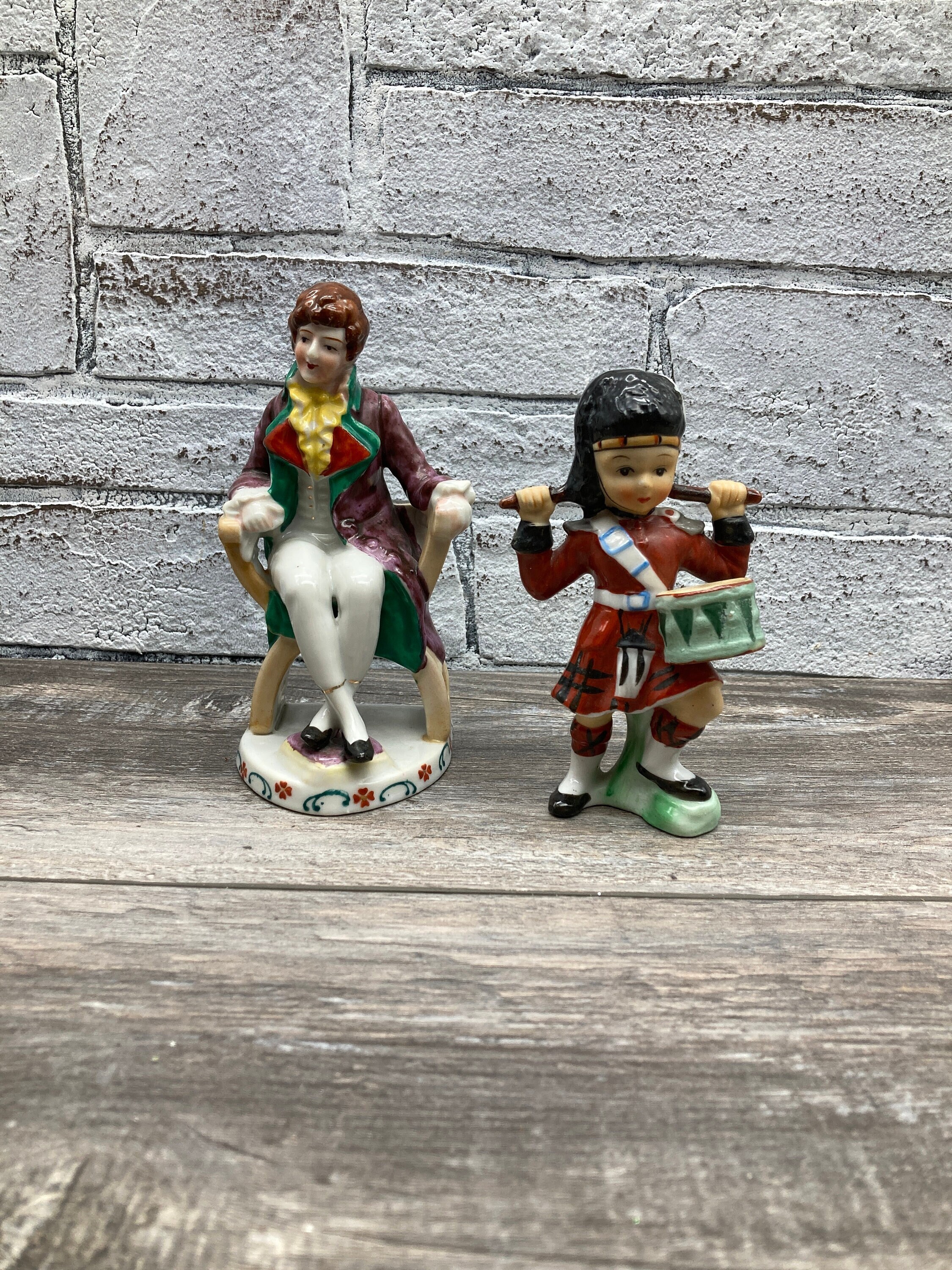 Vintage Porcelain Hand Painted Collectible Figurines Set of 2 | Etsy