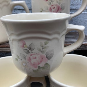 1980s Pfaltzgraff "tea Rose" Pattern Choose: Set of Two Flat Cups OR ...