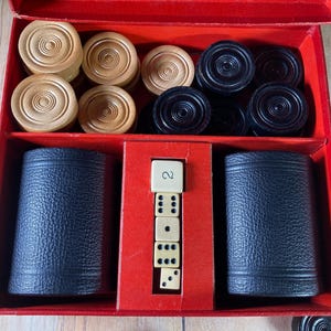 Vintage HORN Mccrillis Backgammon Equipment no Board Original Box 1960s ...