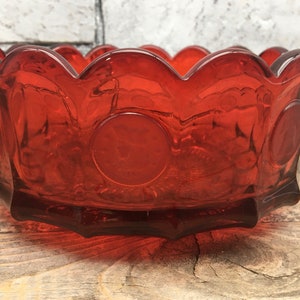 Vintage Fostoria Glass Company Ruby Red Round Bowl Americana | Etsy