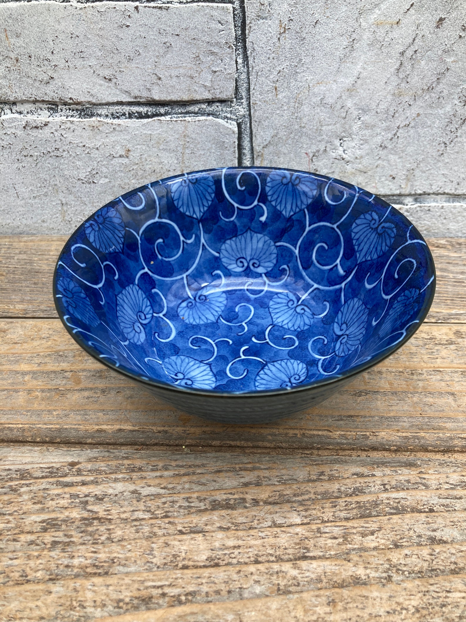 Vintage Japanese Rice Bowl Blue Asian Serving Bowl Oriental | Etsy