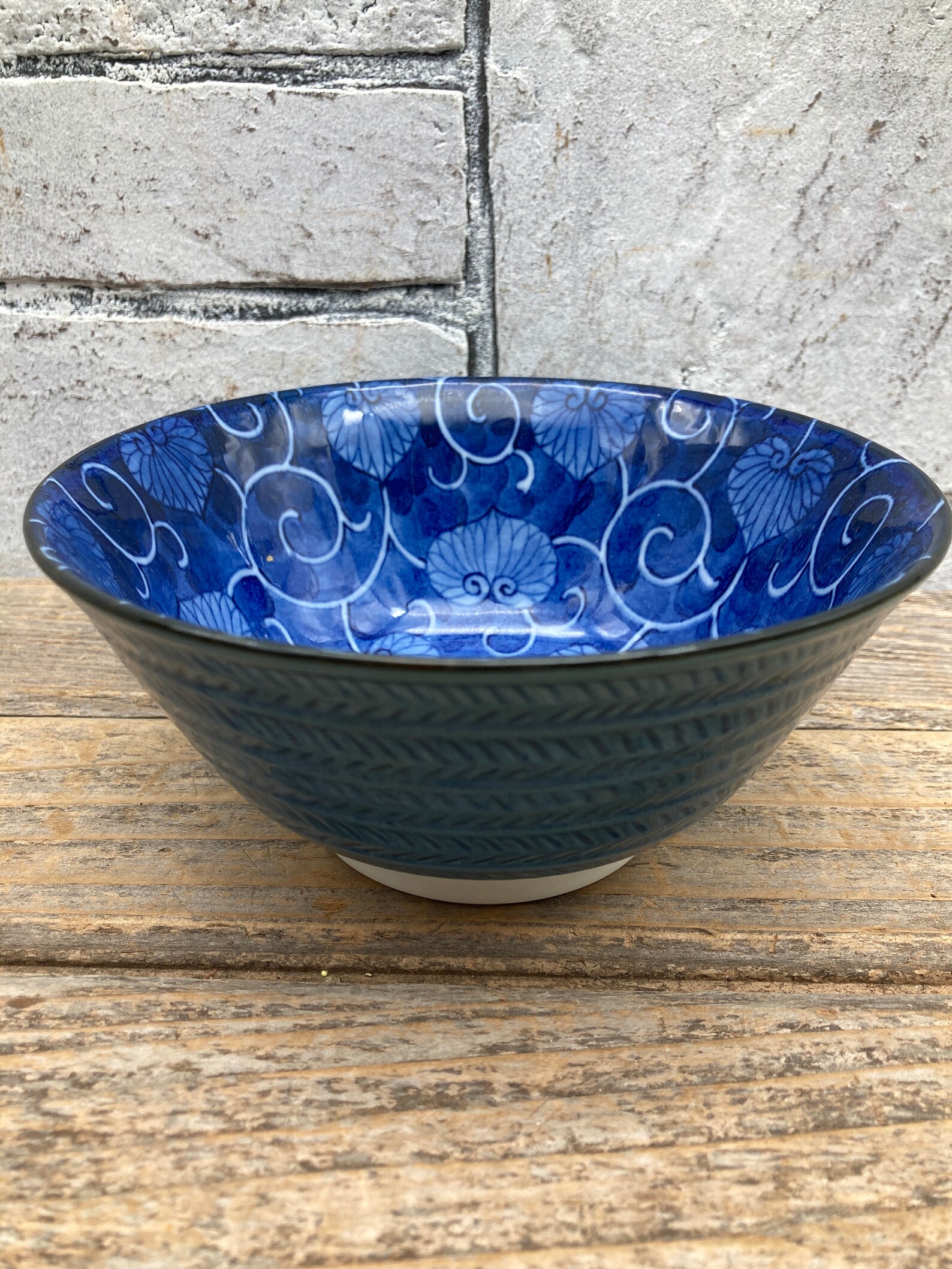 Vintage Japanese Rice Bowl Blue Asian Serving Bowl Oriental | Etsy