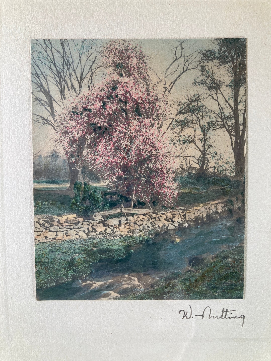 Antique WALLACE NUTTING Hand tinted Photograph Signed and ...