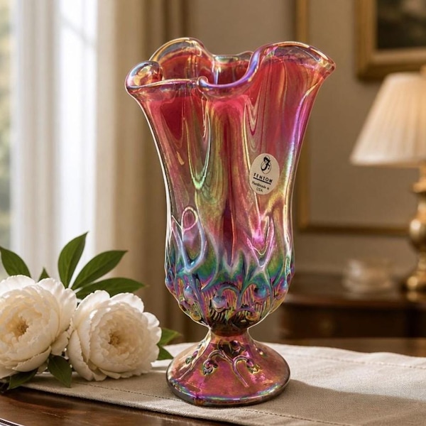 Fenton Lily Valley Vase - Etsy
