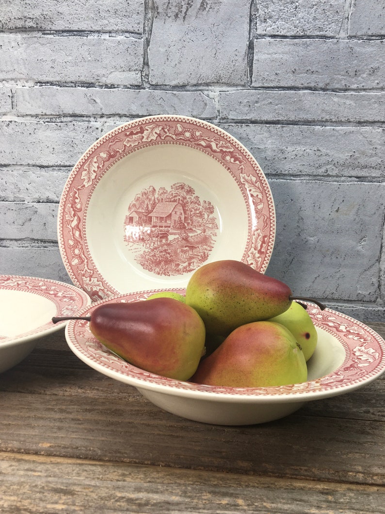 ONE Vintage Classic Ironstone Red Transferware 10 - Etsy