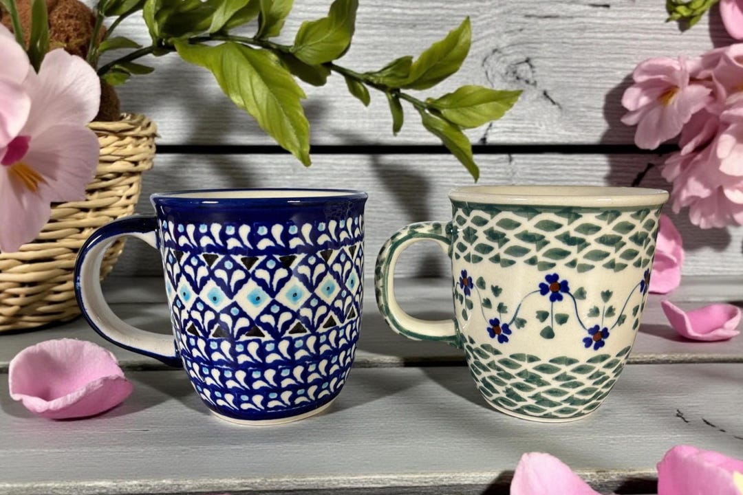 Boleslawiec Pottery Stoneware Mugs Handmade Signed & Numbered ...