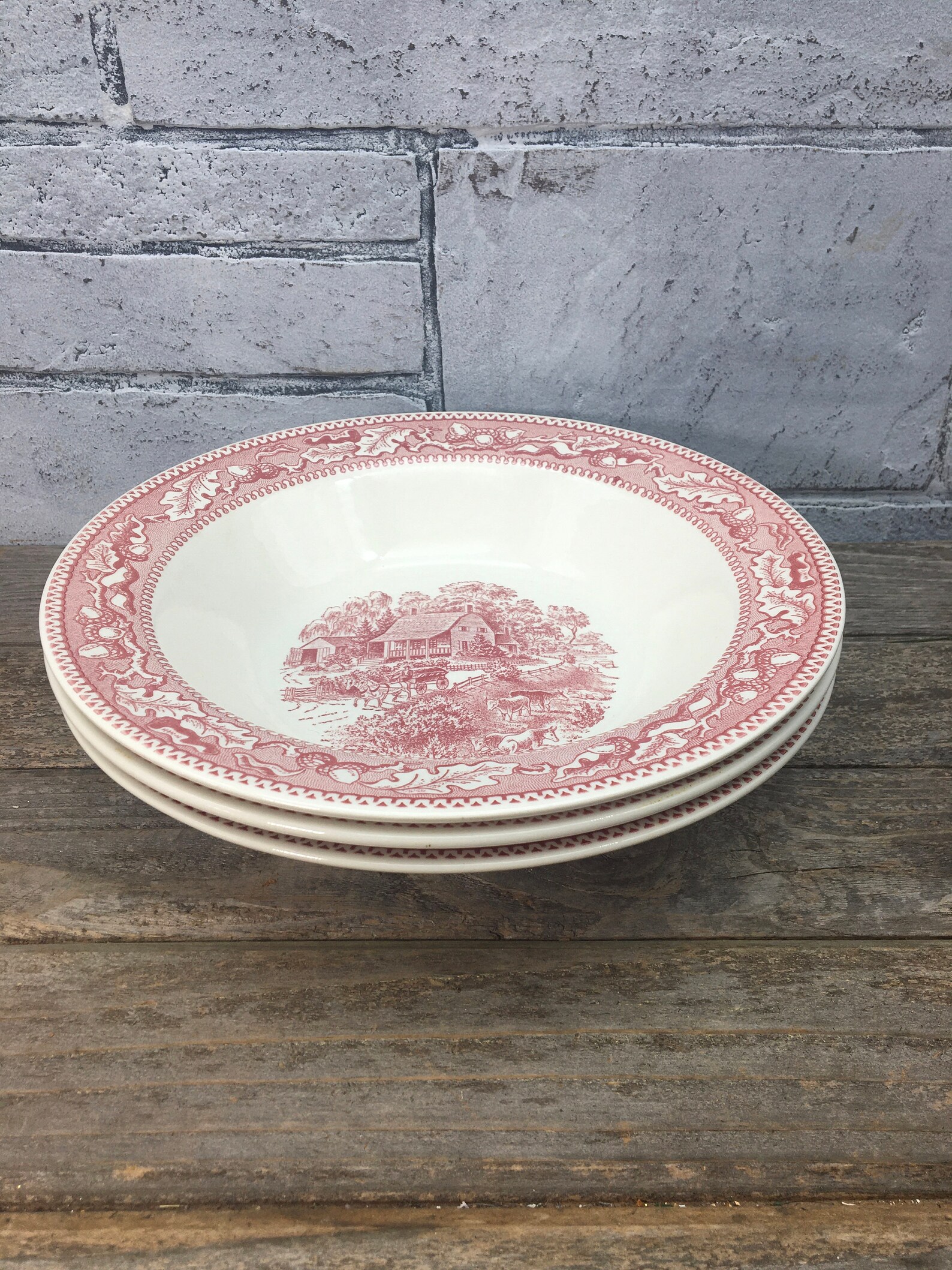 ONE Vintage Classic Ironstone Red Transferware 10 - Etsy