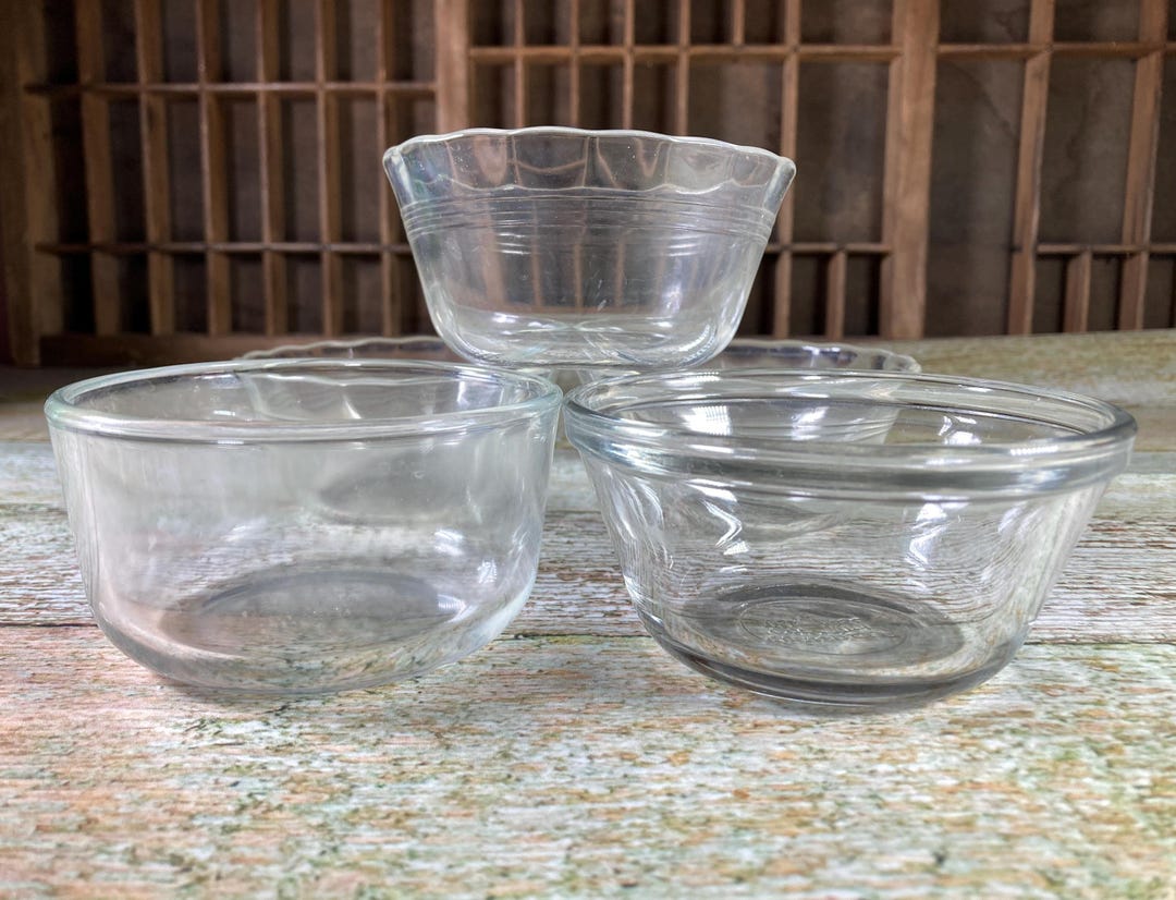 PYREX Clear Glass Mini Bowls ~ Set of 5 ~ Vintage Kitchen Dessert Cups ...