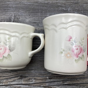 1980s Pfaltzgraff "tea Rose" Pattern Choose: Set of Two Flat Cups OR ...