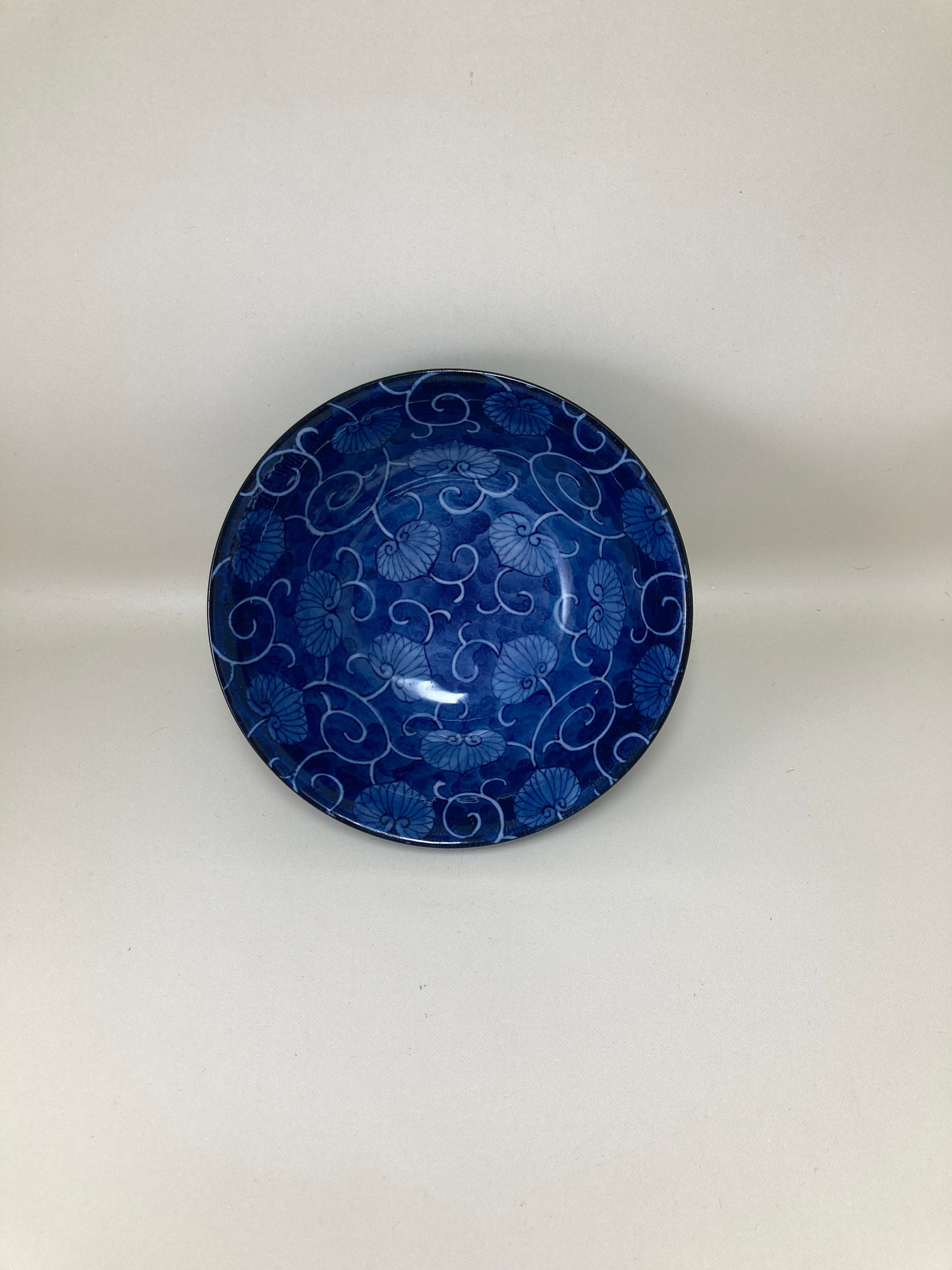 Vintage Japanese Rice Bowl Blue Asian Serving Bowl Oriental | Etsy