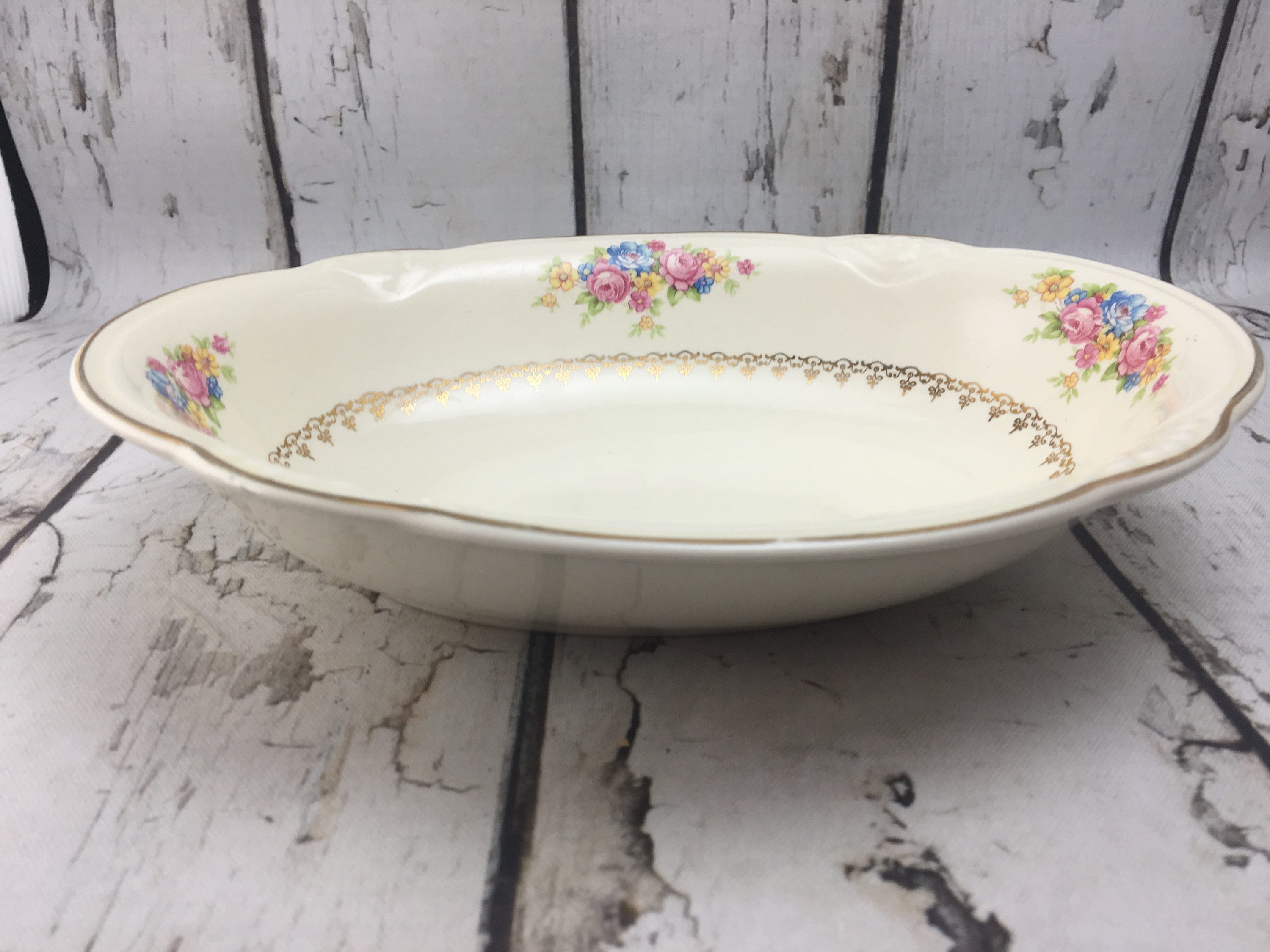 Vintage Homer Laughlin China Marigold Pattern Floral and Gold | Etsy