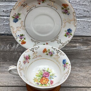 CHIKARAMACHI Japanese Porcelain TWO Teacup and Saucer Sets Hand Painted ...