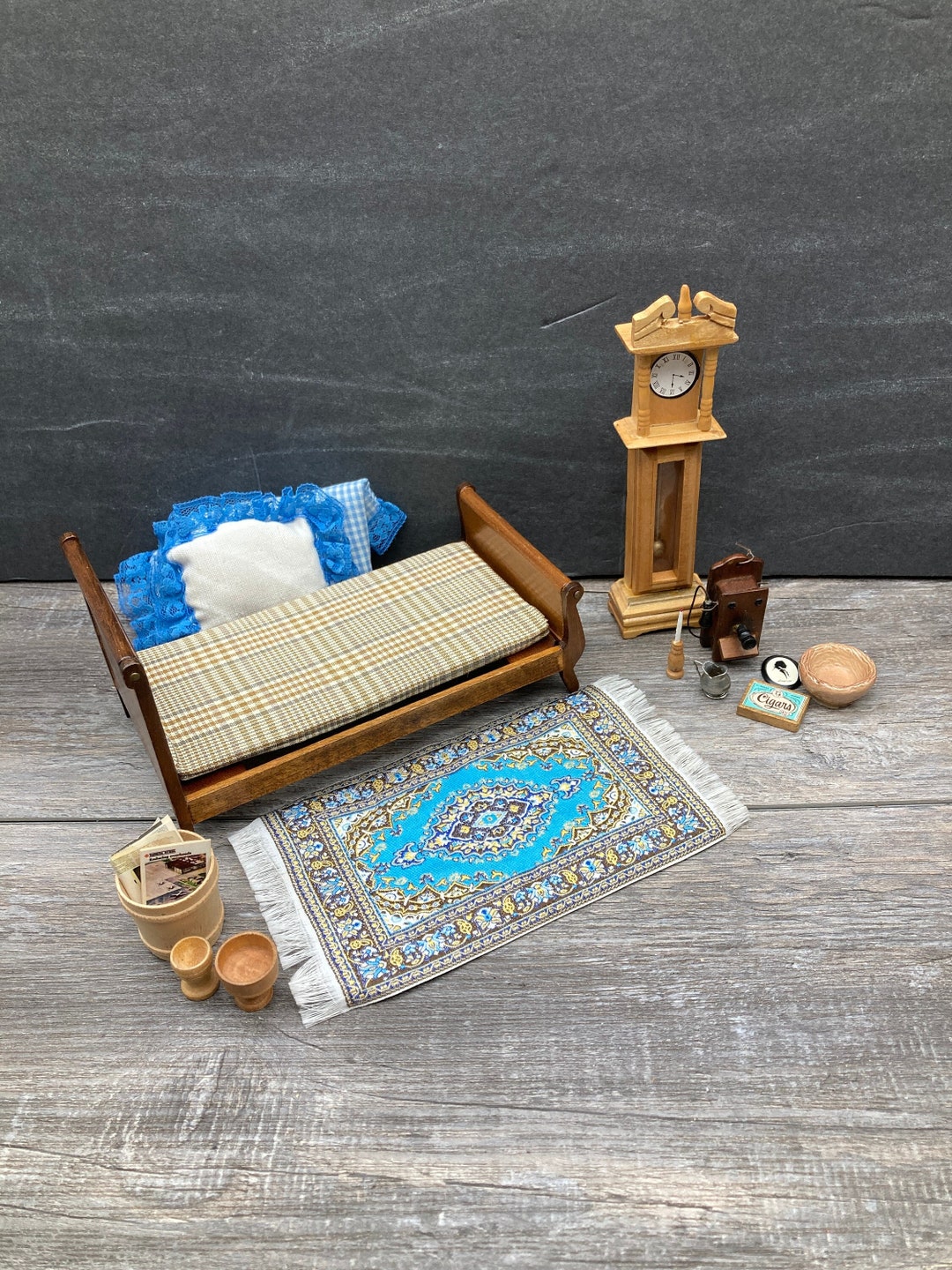 Shackman Dollhouse Wooden Furniture / Accessories ~ 17 Piece Set ...