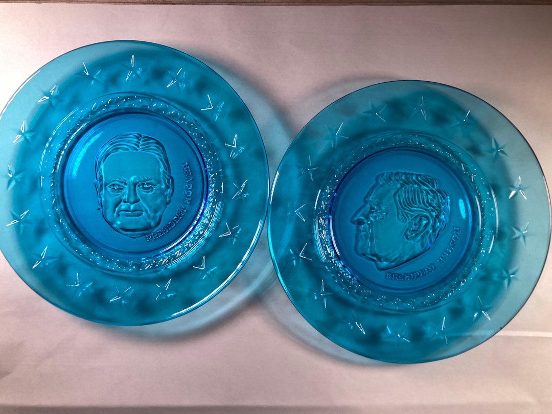 1975 WHEATON Glass "famous American Presidents" in Blue ~ Limited ...