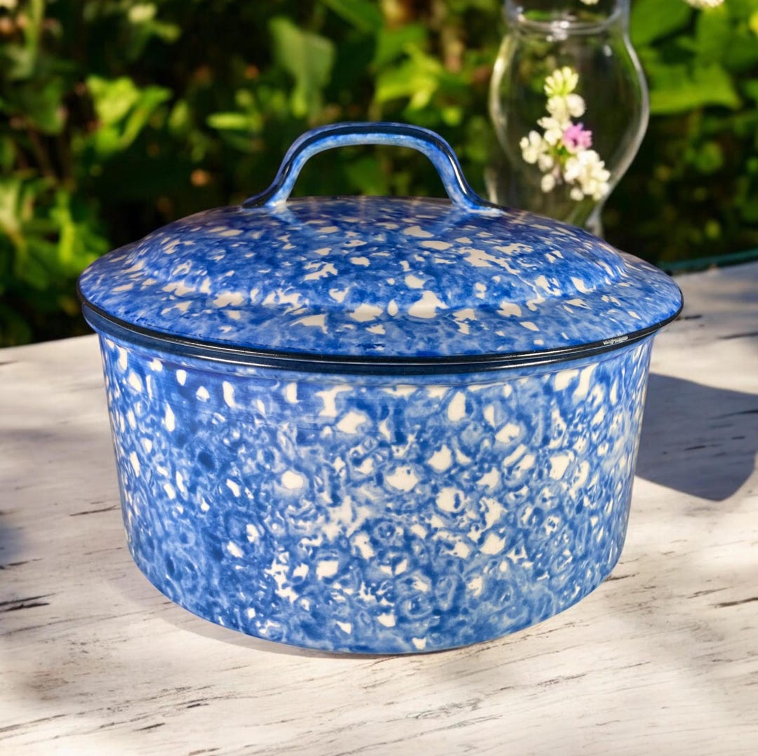 STANGL town and Country Two Quart Lidded Casserole Made in USA Blue ...