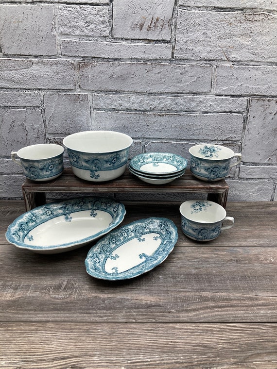 RARE ANTIQUE Stanley Pottery Co. clive Bluegreen | Etsy