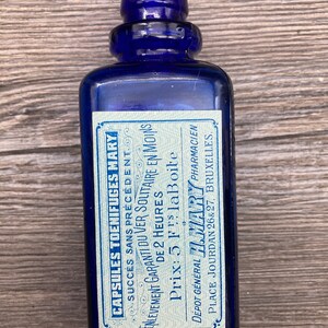 Vintage Cobalt Blue Medicine Bottle With Apothecary Label - Etsy