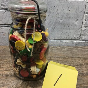 Baled Ball Mason Jar One Quart Filled With Vintage Game Pieces ...