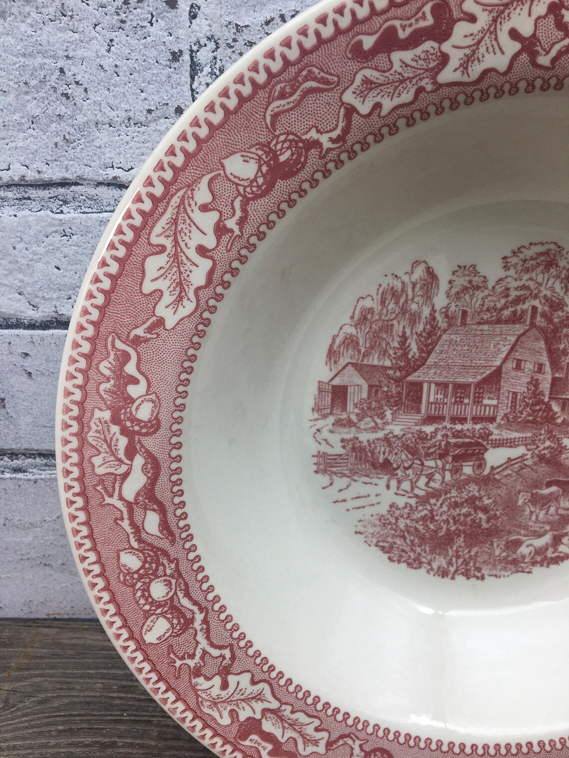 ONE Vintage Classic Ironstone Red Transferware 10 | Etsy