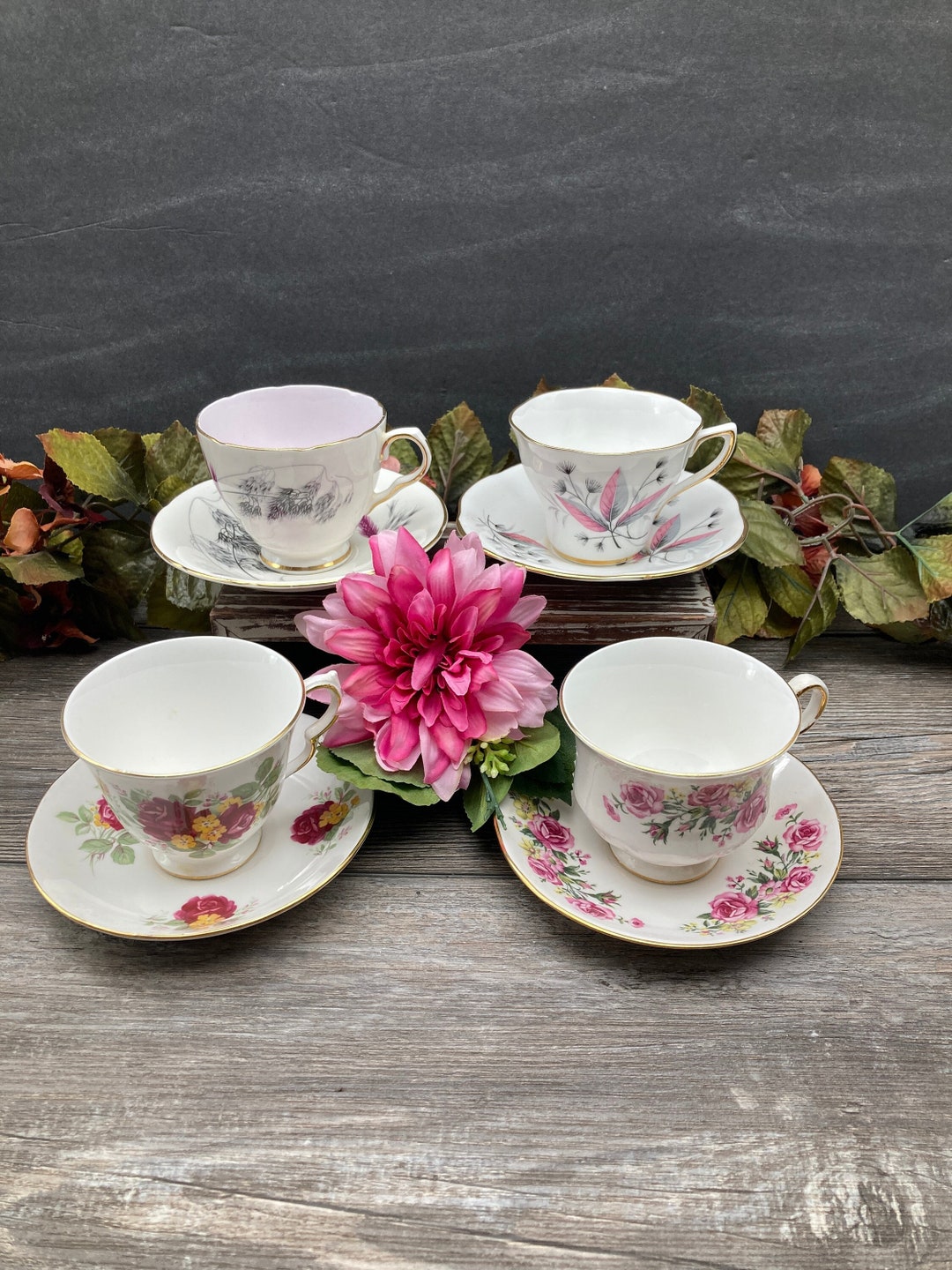 Vintage Teacup and Saucer Sets - Choose: 2 Royal Vale OR 1 Clare / 1 ...