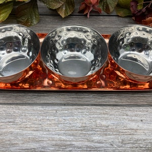 GODINGER Hammered Copper Finish Condiment Bowl Set 91795 Wedding ...