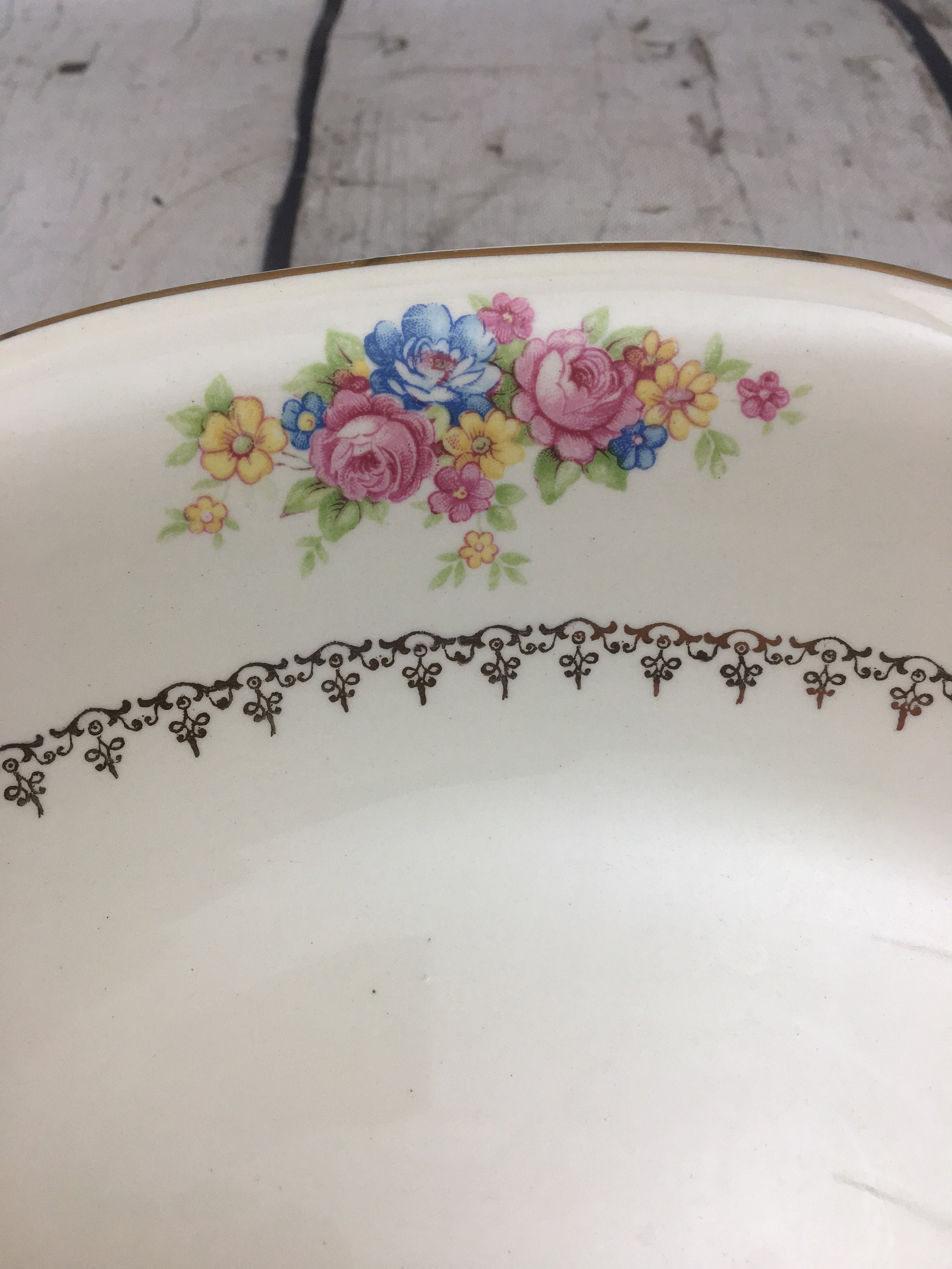 Vintage Homer Laughlin China Marigold Pattern Floral and Gold | Etsy