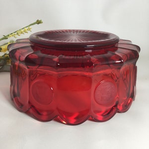 Vintage Fostoria Glass Company Ruby Red Round Bowl Americana | Etsy