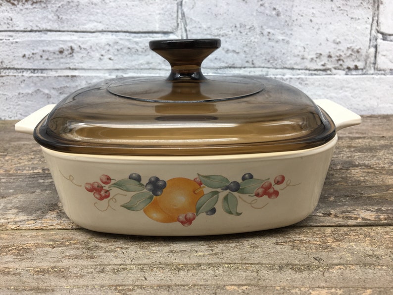 Vintage Corning Ware Casserole Dish Abundance Pattern Pyrex - Etsy