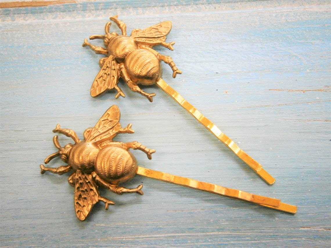 Bee Hair Pin Gold Bumble Bee Bobby Pins Bee Hair Clip - Etsy New Zealand