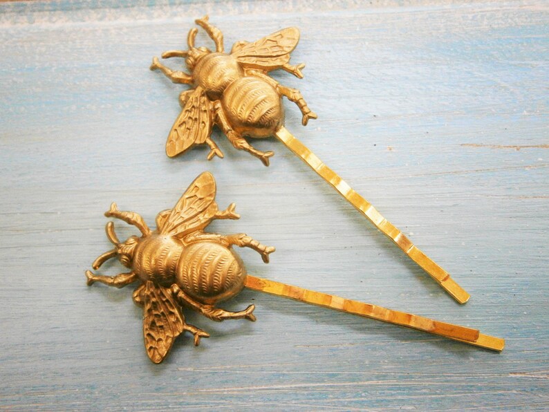 Bee Hair Pin Gold Bumble Bee Bobby Pins Bee Hair Clip - Etsy